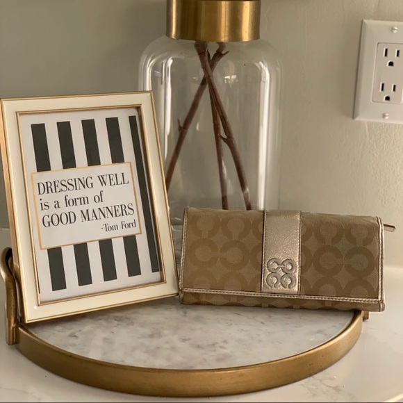 Coach | Bags | Coach Large Metallic Wallet | Poshmark